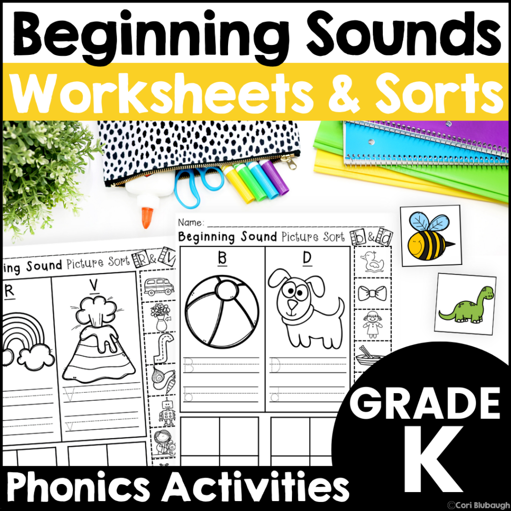 Beginning Sounds Worksheets and Picture Sorts - Mrs. B’s Beehive