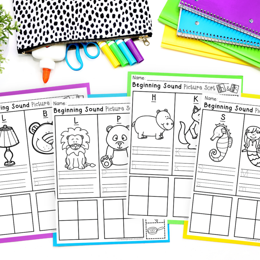 Beginning Sounds Worksheets and Picture Sorts - Mrs. B’s Beehive