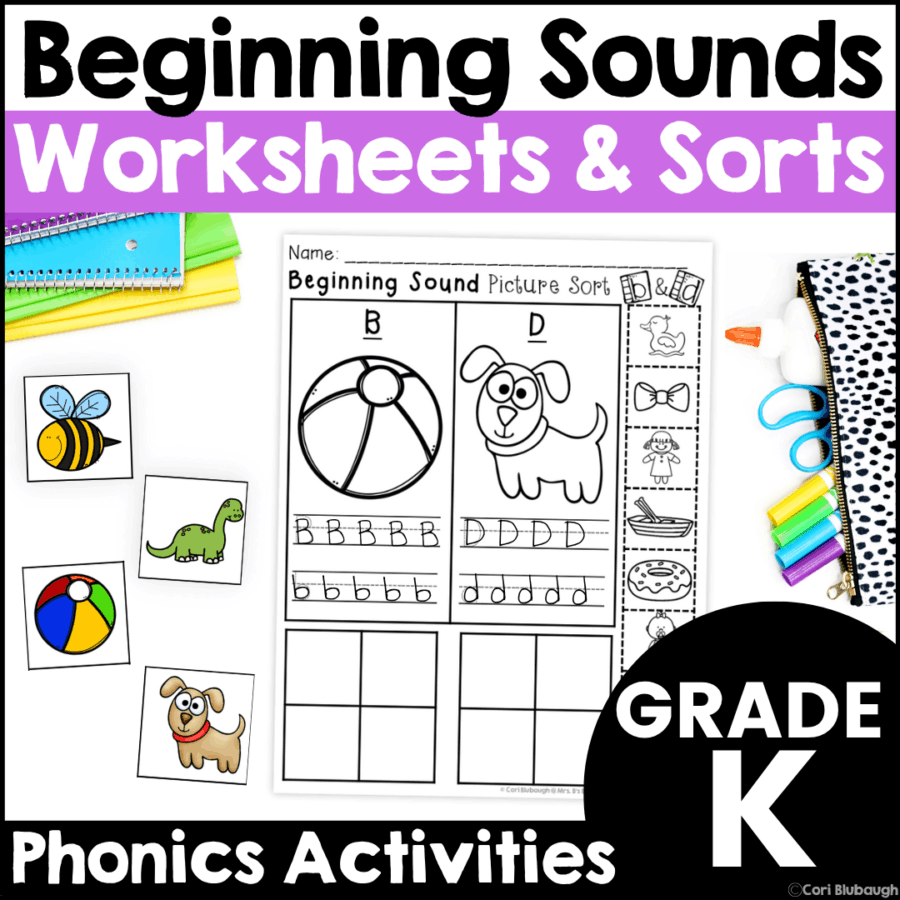 Beginning Sounds Worksheets and Picture Sorts - Mrs. B’s Beehive