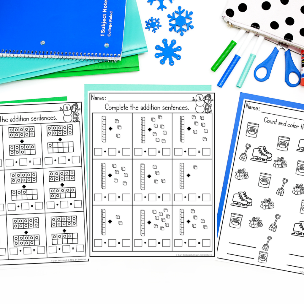 January Kindergarten Early Finisher Worksheets - Mrs. B’s Beehive