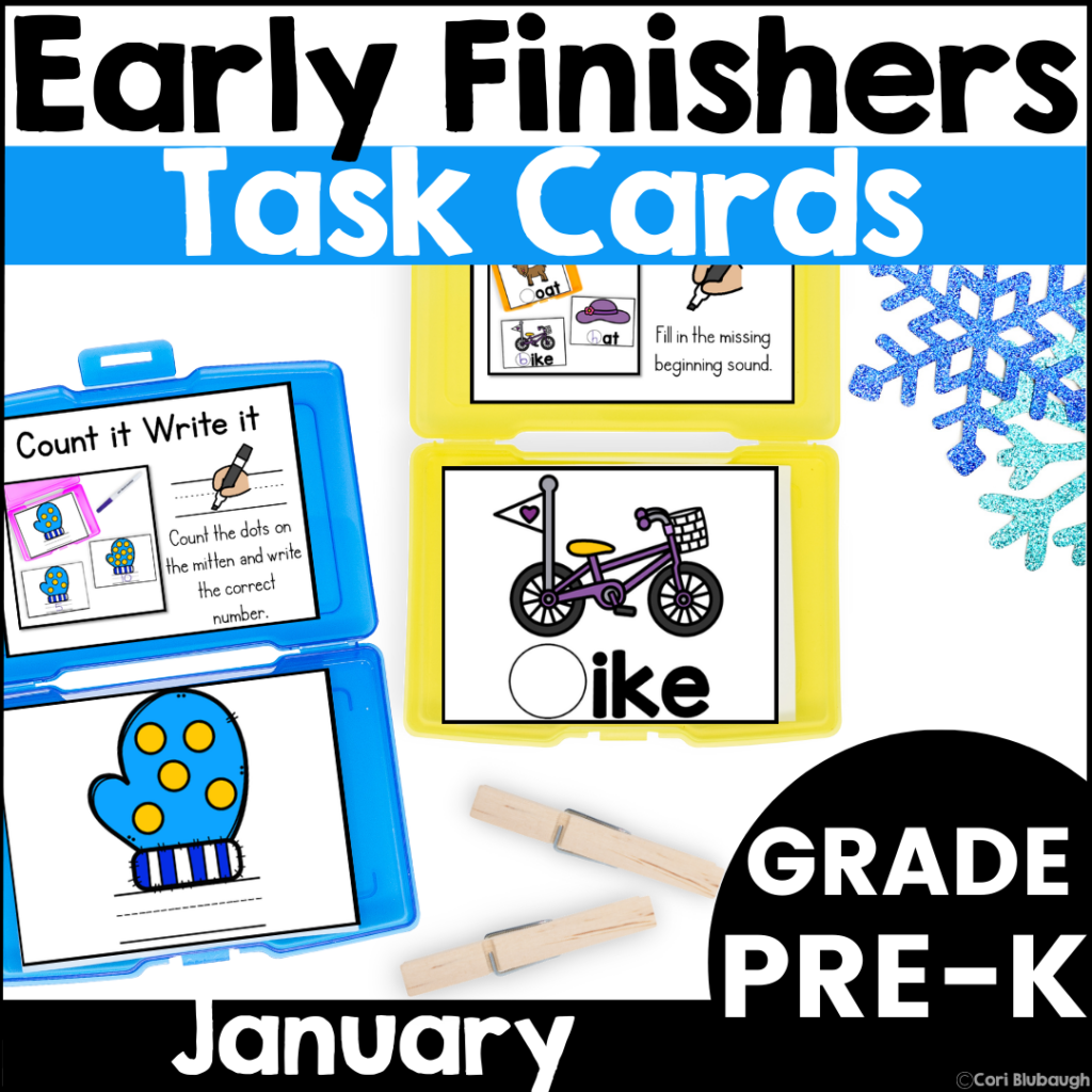 January Pre-K Early Finisher Task Cards - Mrs. B’s Beehive