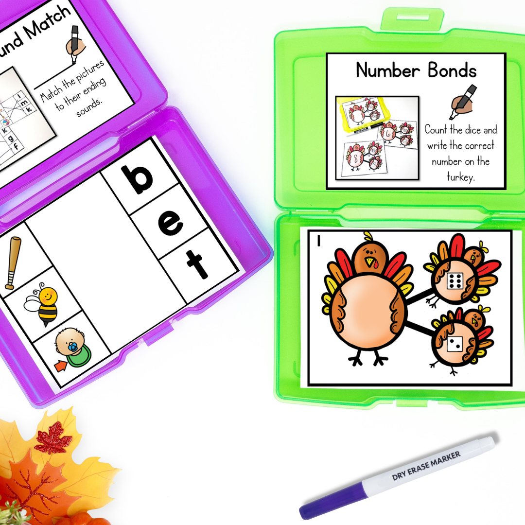 November Kindergarten Early Finisher Task Cards - Mrs. B’s Beehive