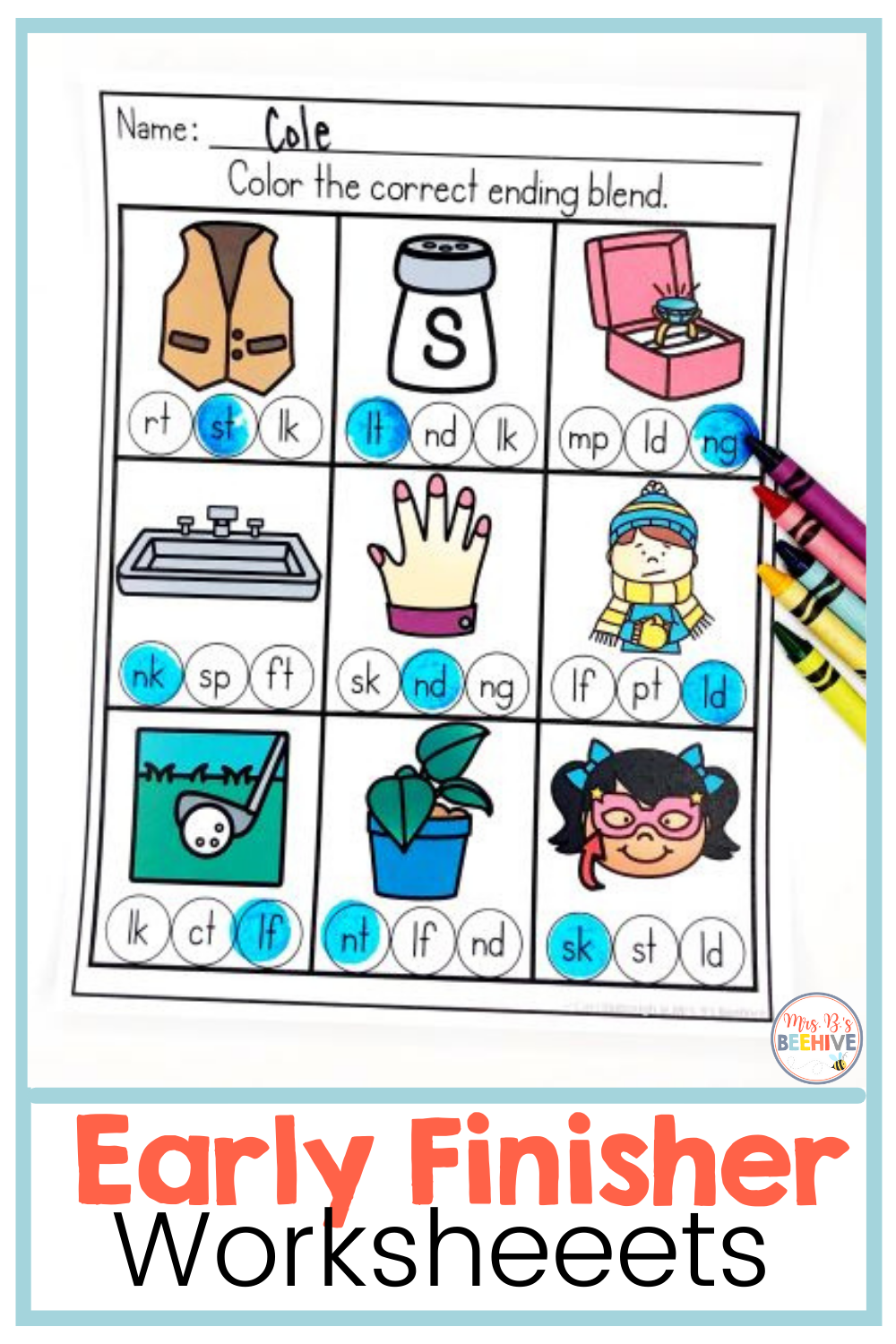 December 1st Grade Early Finisher Worksheets - Mrs. B’s Beehive