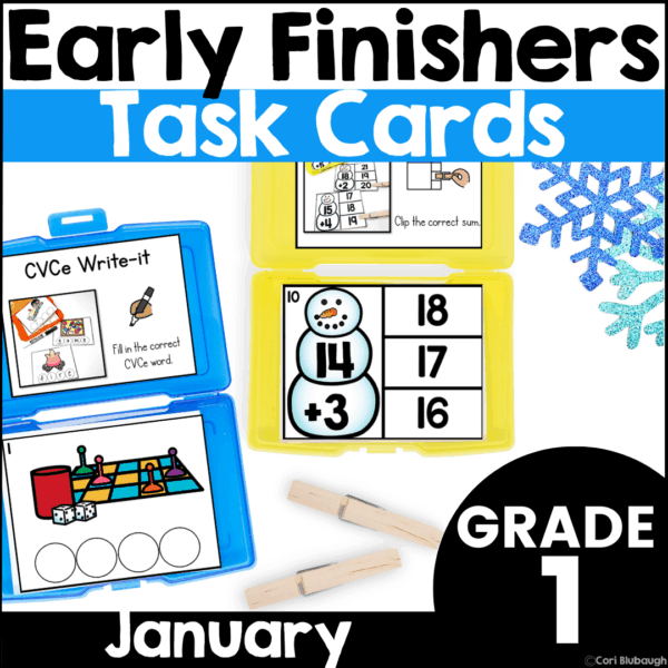 January 1st Grade Early Finisher Task Cards - Mrs. B’s Beehive