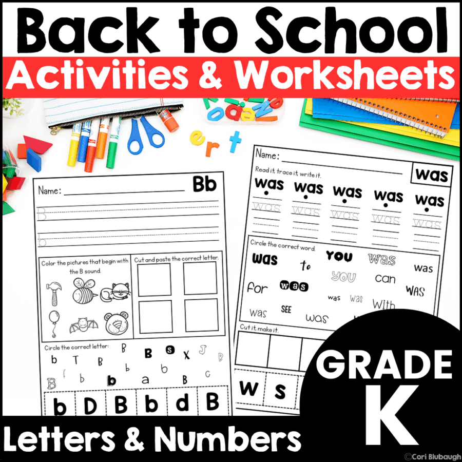 Kindergarten Back to School Worksheets - Mrs. B’s Beehive