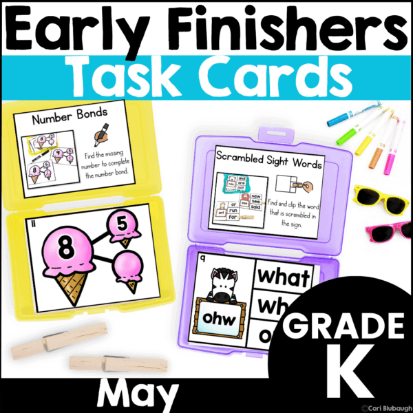 May Kindergarten Early Finisher Task Cards - Mrs. B’s Beehive