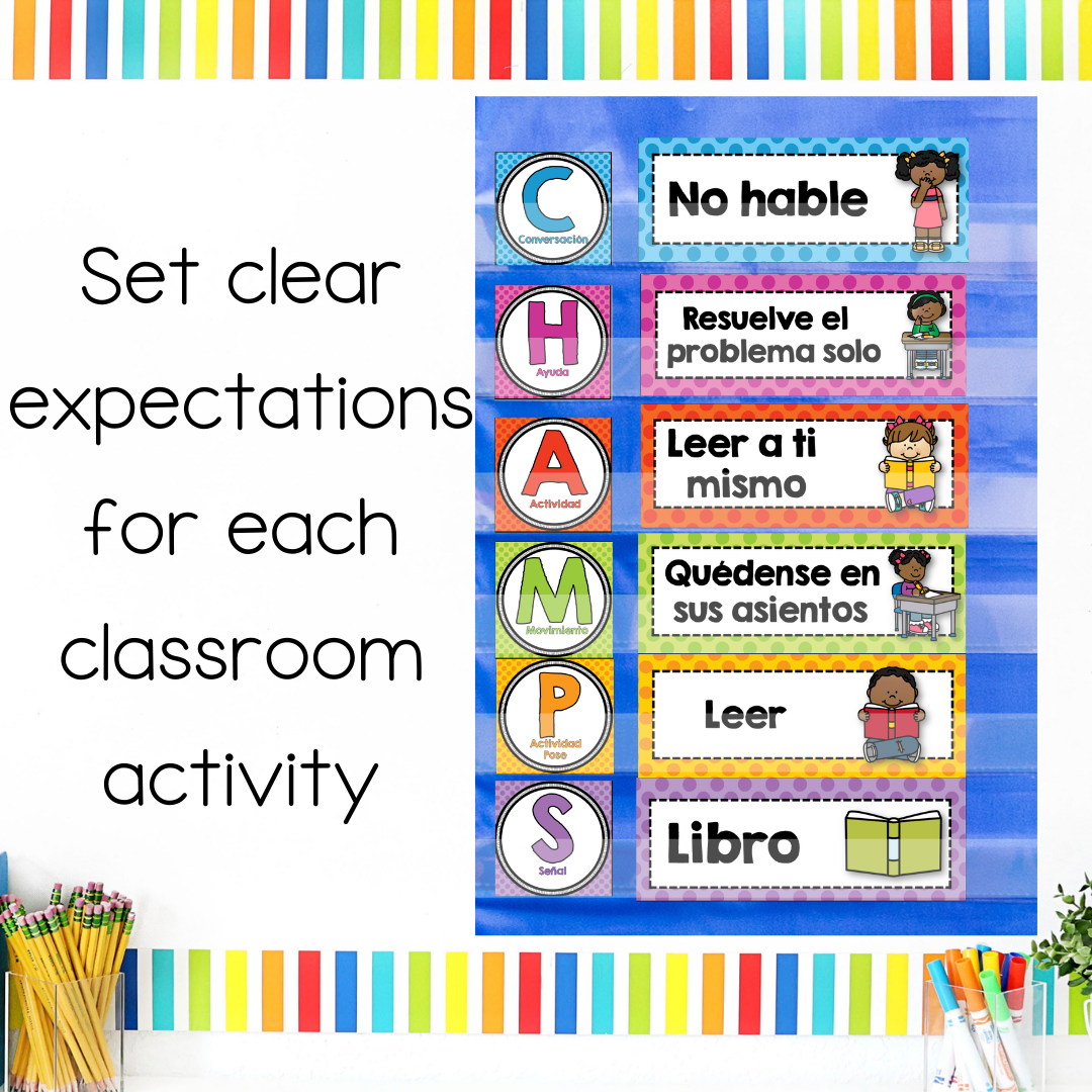 CHAMPS Behavior Management Signs - Spanish Version - Mrs. B’s Beehive