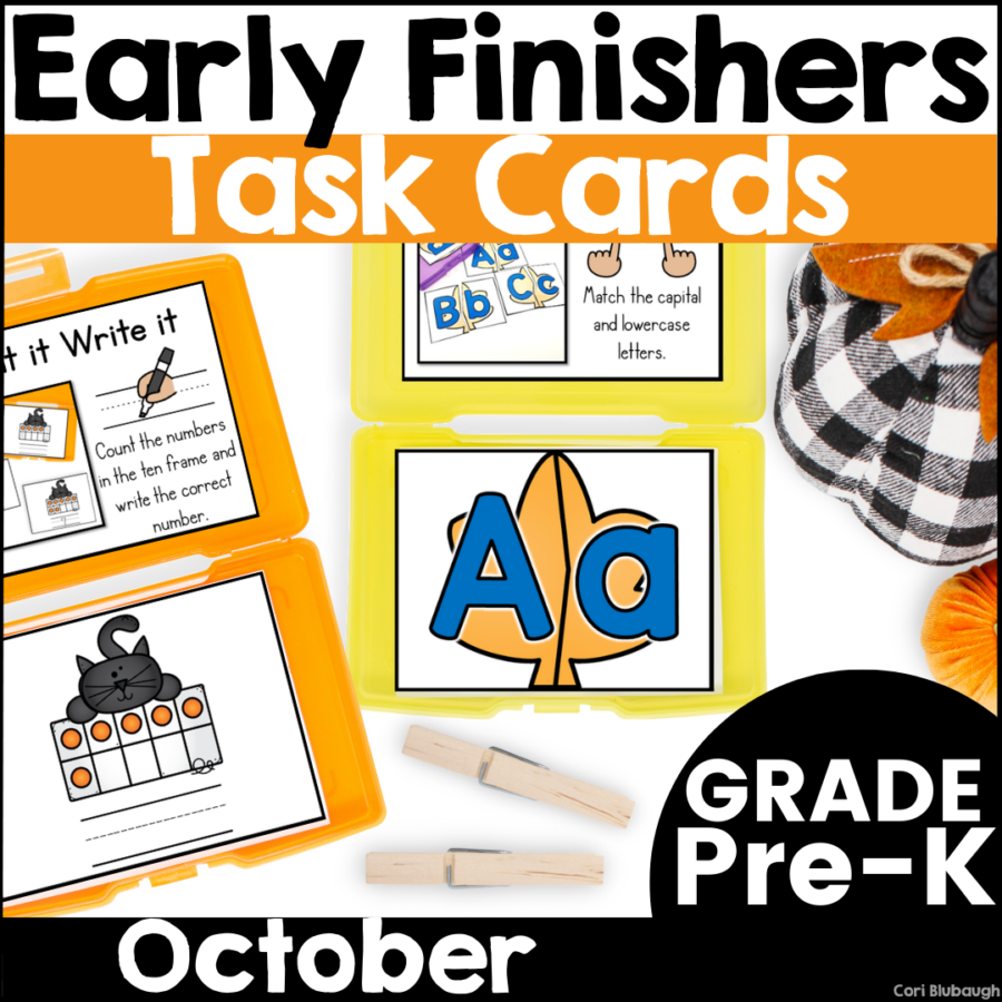 October Pre-K Early Finisher Task Cards - Mrs. B’s Beehive