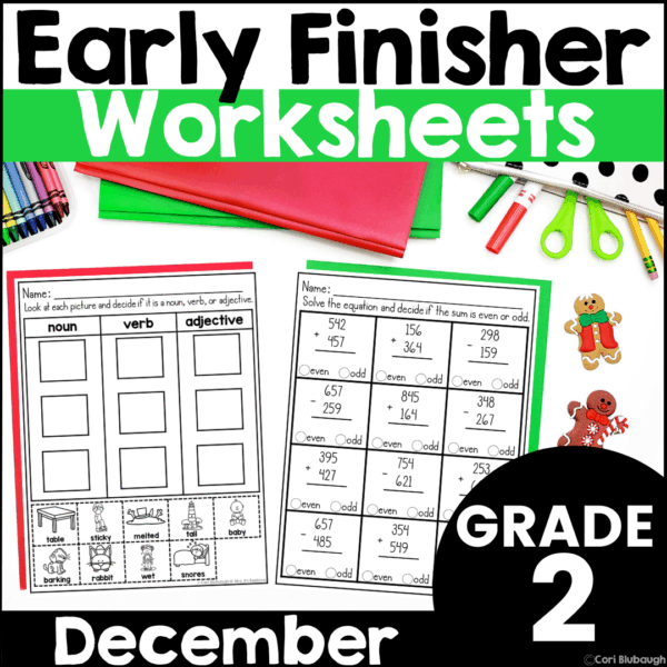 December 2nd Grade Early Finisher Worksheets - Mrs. B’s Beehive