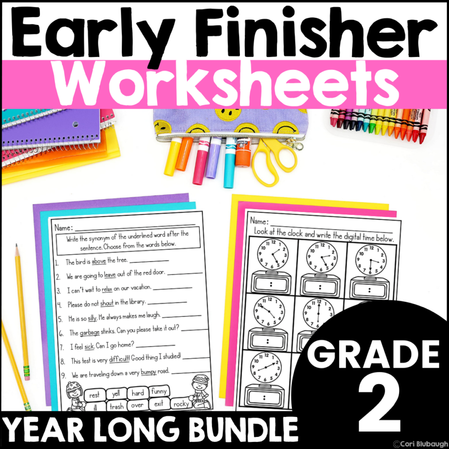 2nd Grade Early Finisher Worksheets Bundle - Mrs. B’s Beehive