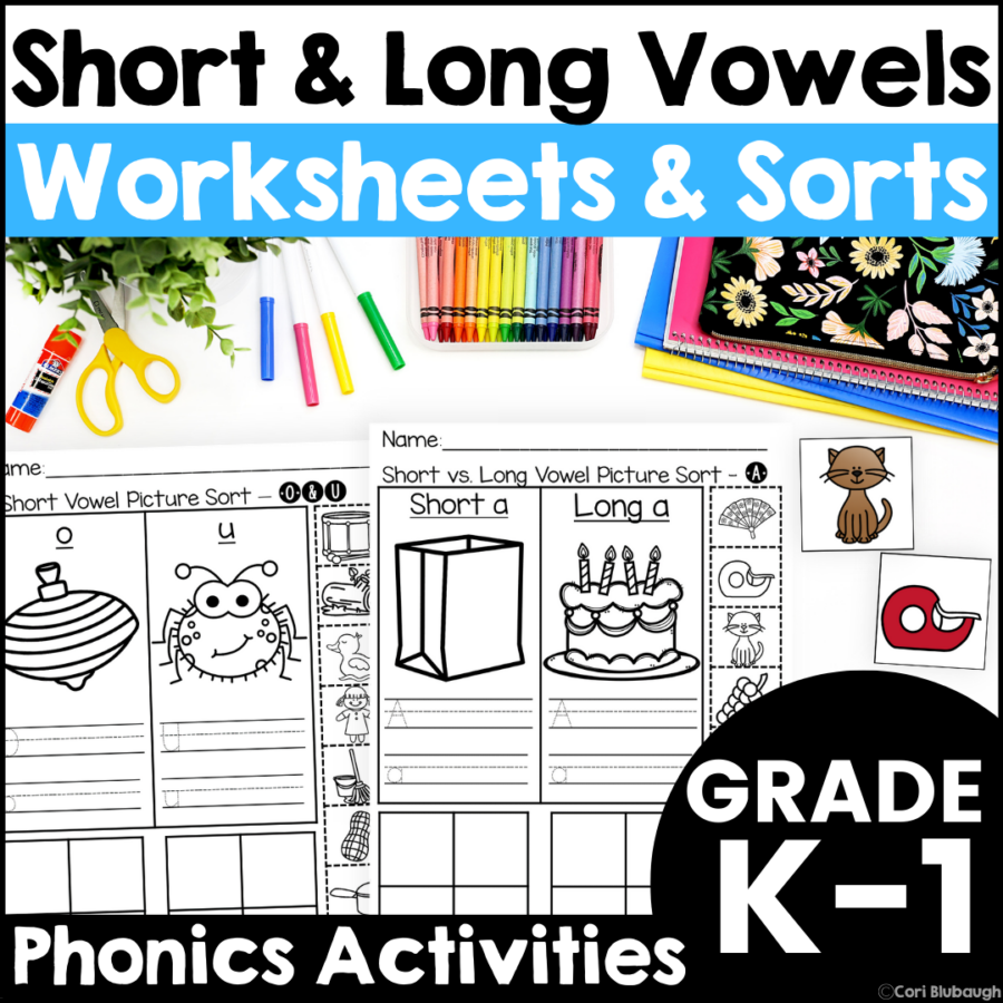 Short and Long Vowel Picture Sorts and Worksheets - Mrs. B’s Beehive