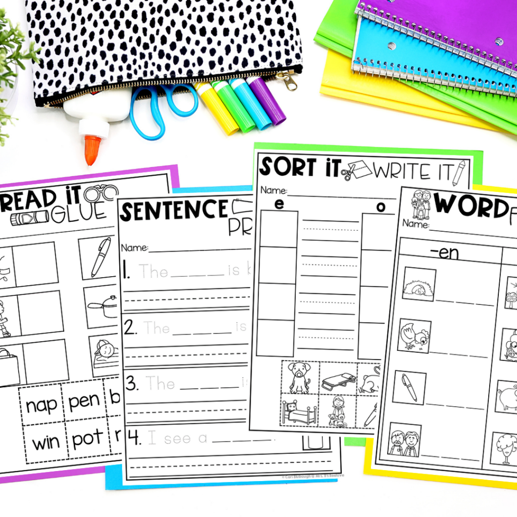 CVC Words Worksheets - Blending and Segmenting Practice - Mrs. B’s Beehive