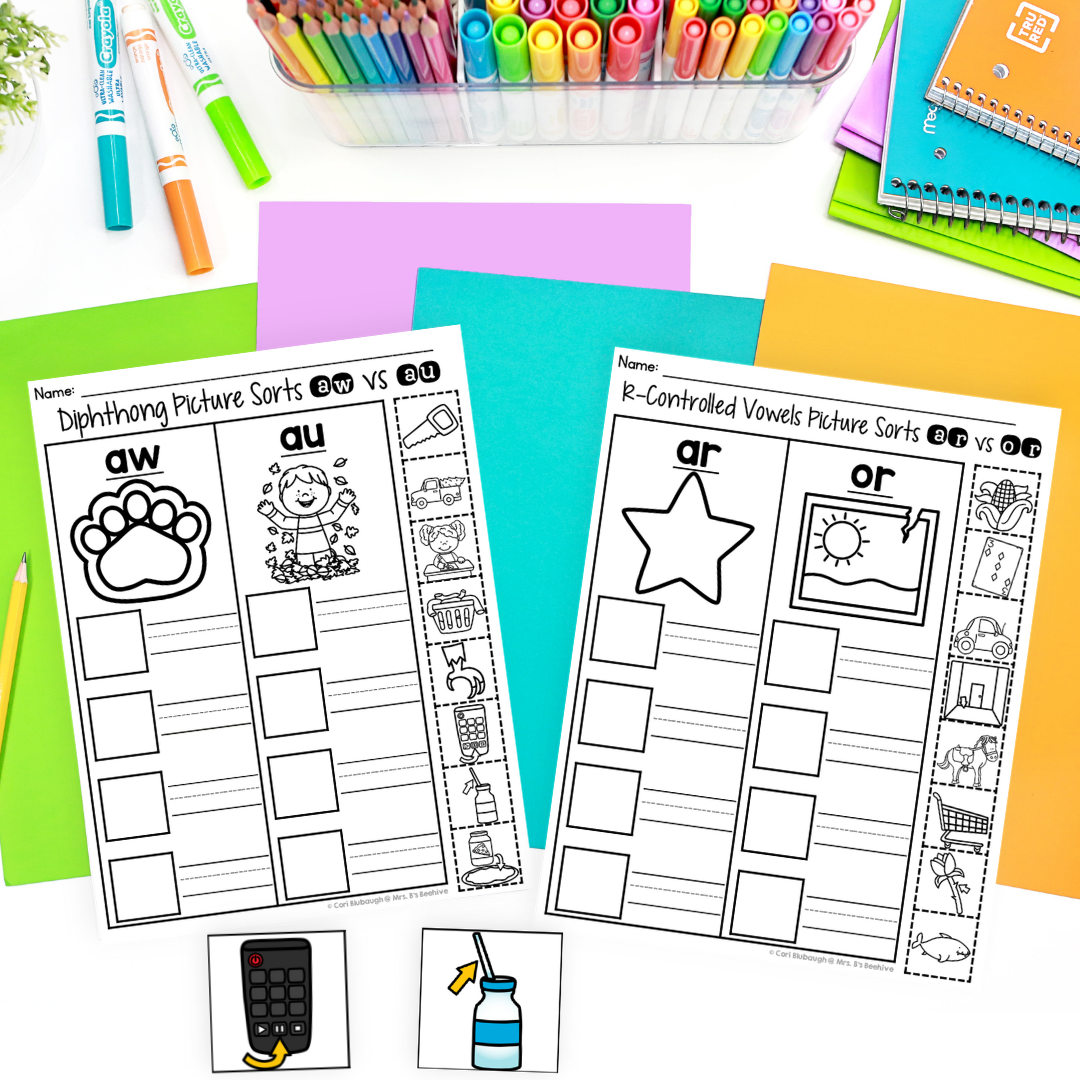 Vowel Teams, Diphthongs, R-Controlled Vowels Worksheets & Phonics ...