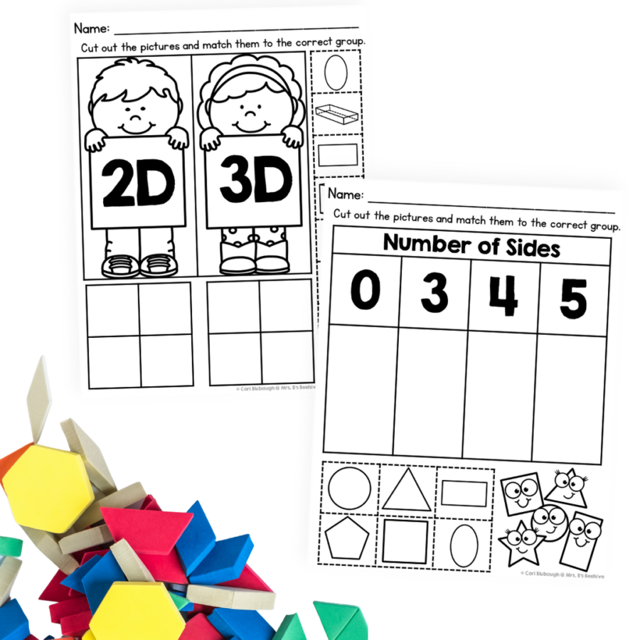 2D and 3D Shapes Worksheets - Mrs. B’s Beehive