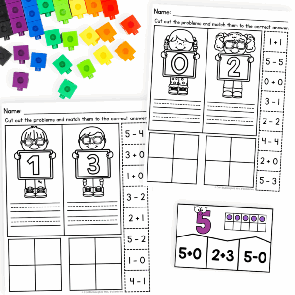 Addition and Subtraction Worksheets Fluency for Kindergarten - Mrs. B’s ...