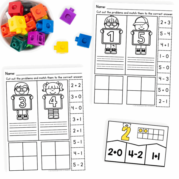 Addition and Subtraction Worksheets Fluency for Kindergarten - Mrs. B’s ...