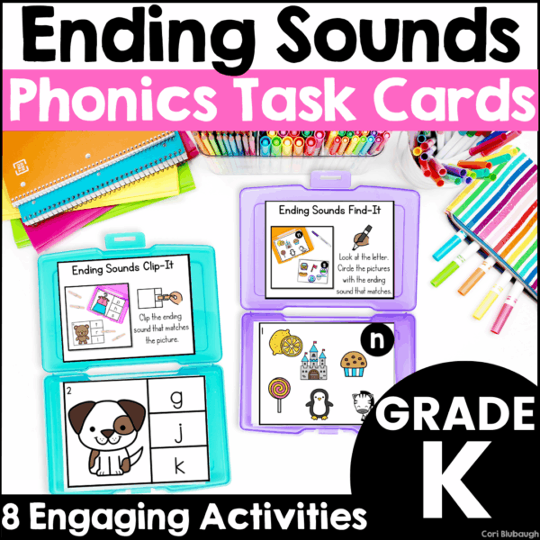 Ending Sounds Task Cards - Mrs. B’s Beehive