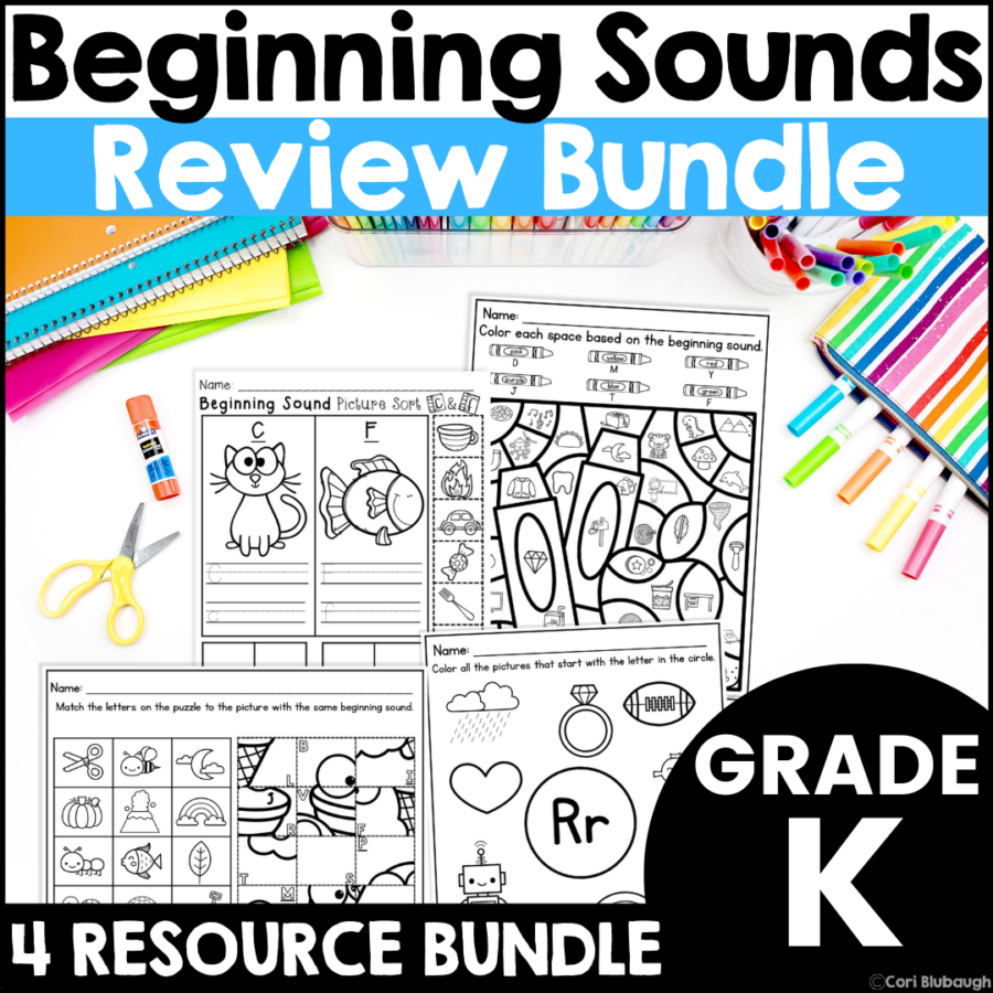 Beginning Sounds Worksheet Bundle - Mrs. B’s Beehive