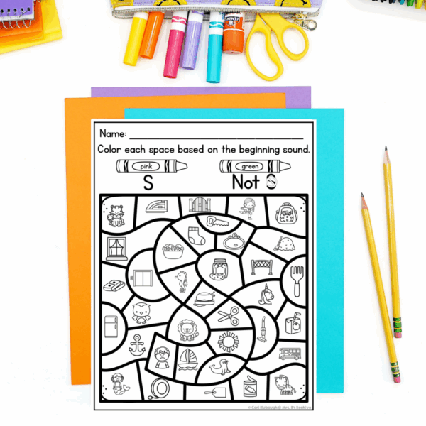 Beginning Sounds Color-by-Code Worksheets - Mrs. B’s Beehive