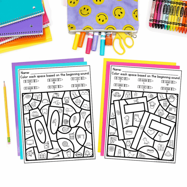 Beginning Sounds Color-by-Code Worksheets - Mrs. B’s Beehive