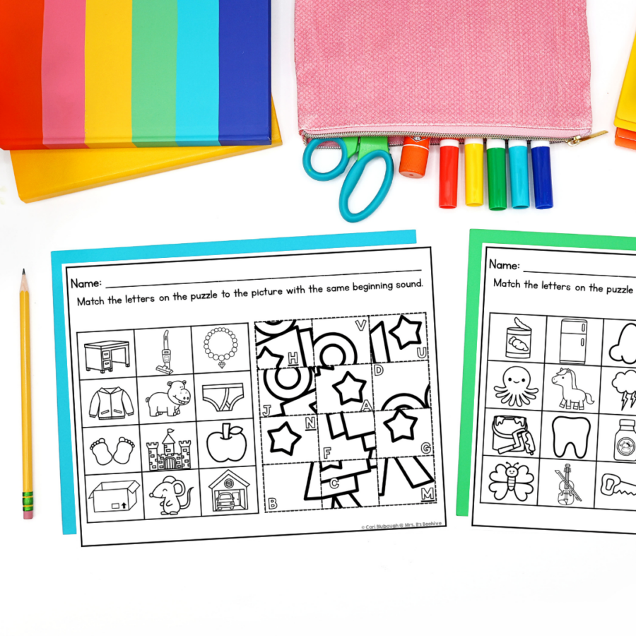 Beginning Sounds Puzzle Worksheets - Mrs. B’s Beehive