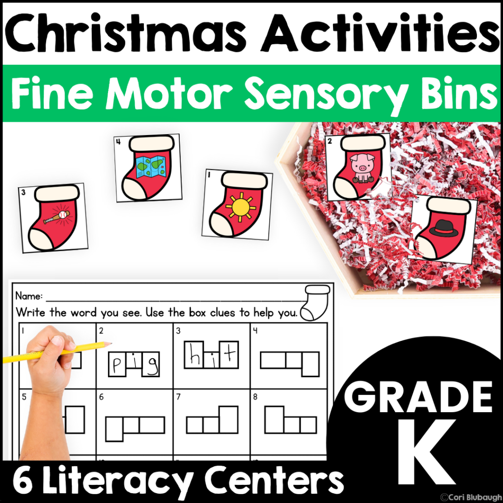 Christmas Phonics Activities Fine Motor Sensory Bin Centers - Mrs. B’s ...