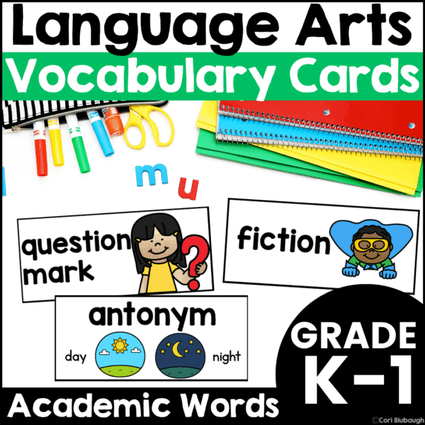 Language Arts Vocabulary Cards for Kindergarten - Mrs. B’s Beehive