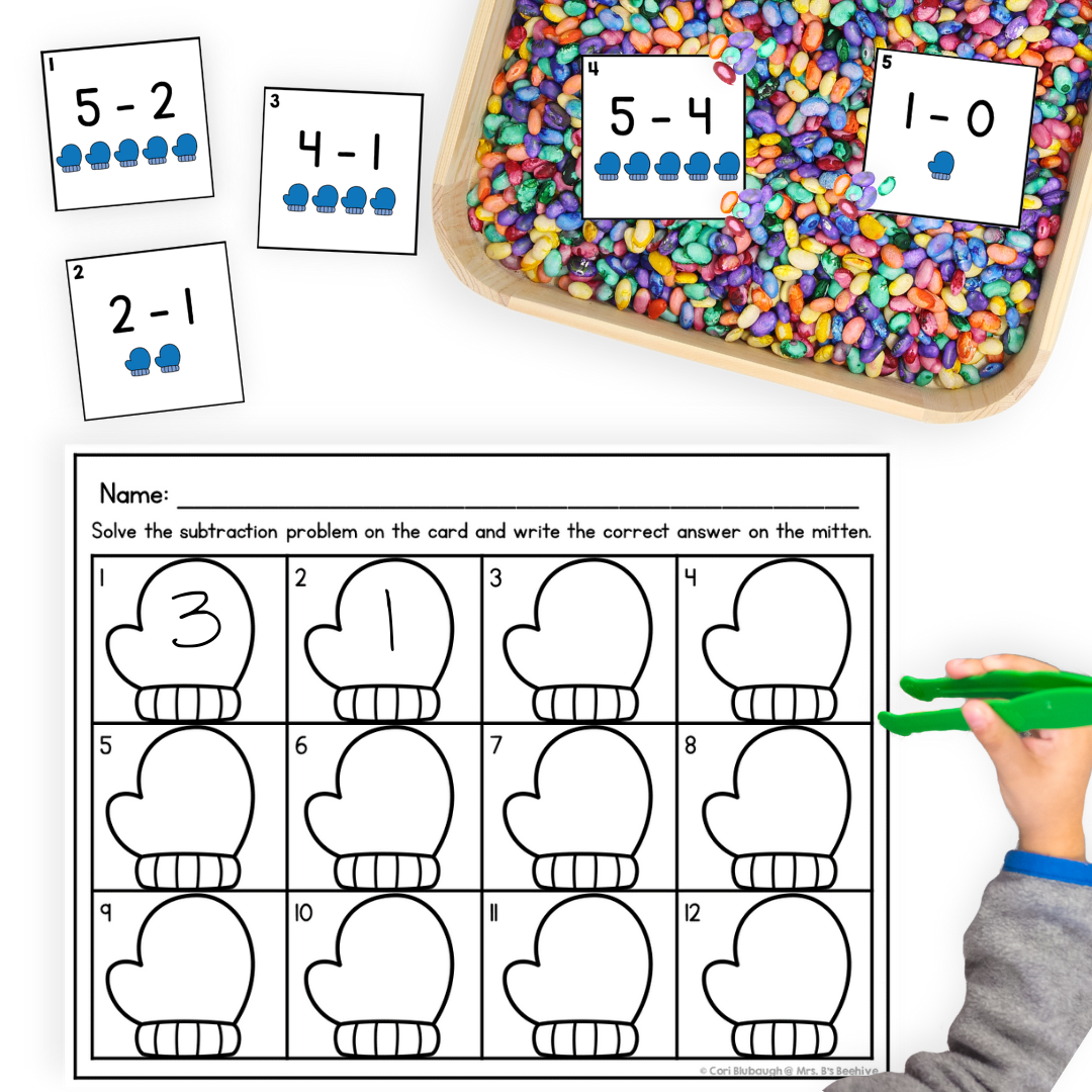 Winter Math Fine Motor Sensory Bin Centers - Mrs. B’s Beehive