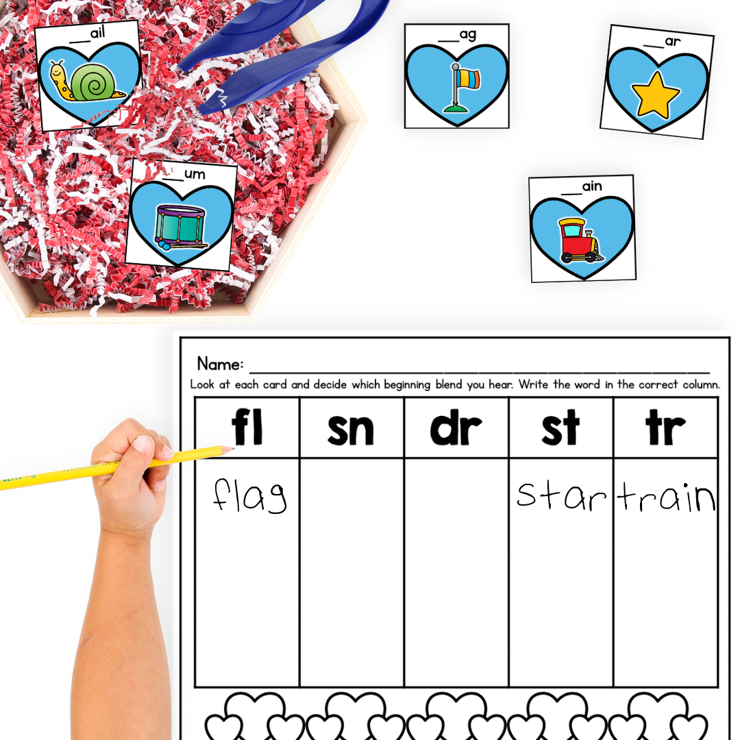 Valentine's Day Phonics Fine Motor Sensory Bin Centers - Mrs. B’s Beehive