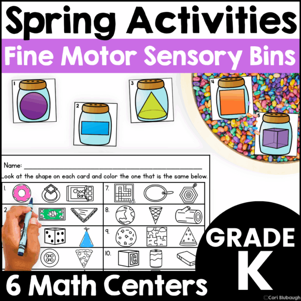 Spring Math Fine Motor Sensory Bin Centers - Mrs. B’s Beehive