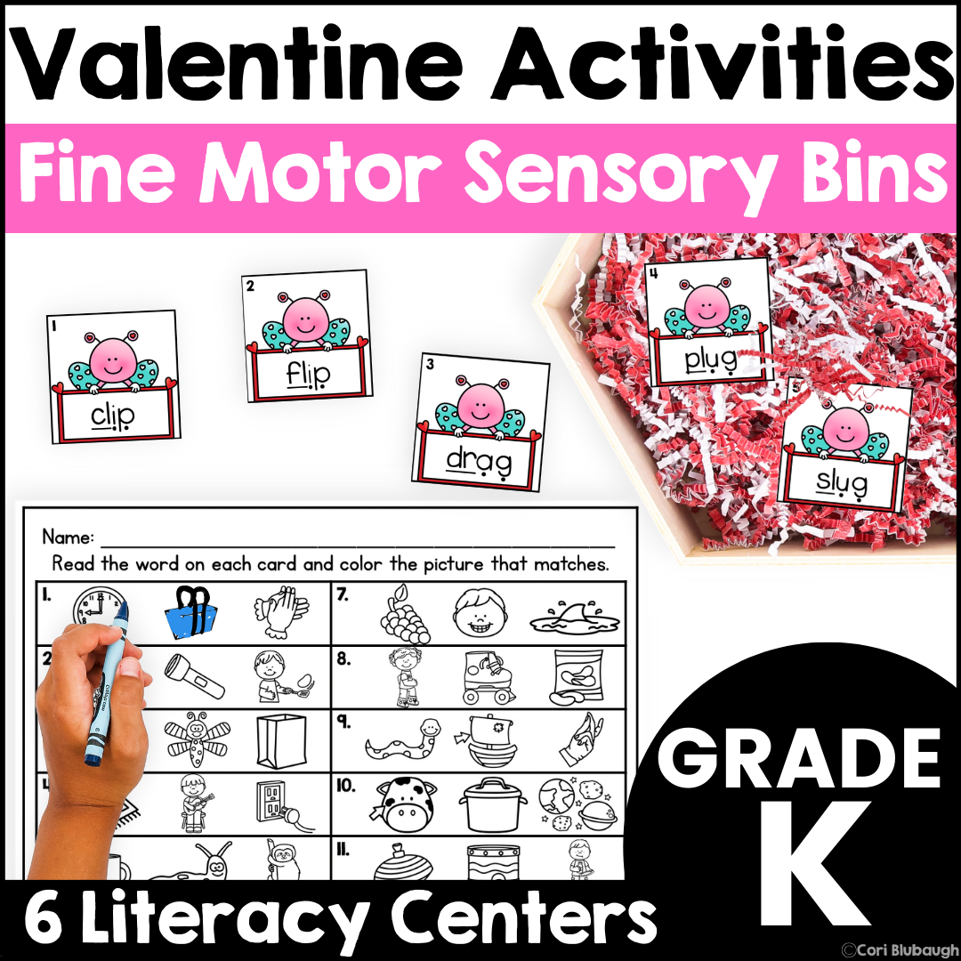 Valentine's Day Phonics Fine Motor Sensory Bin Centers - Mrs. B’s Beehive