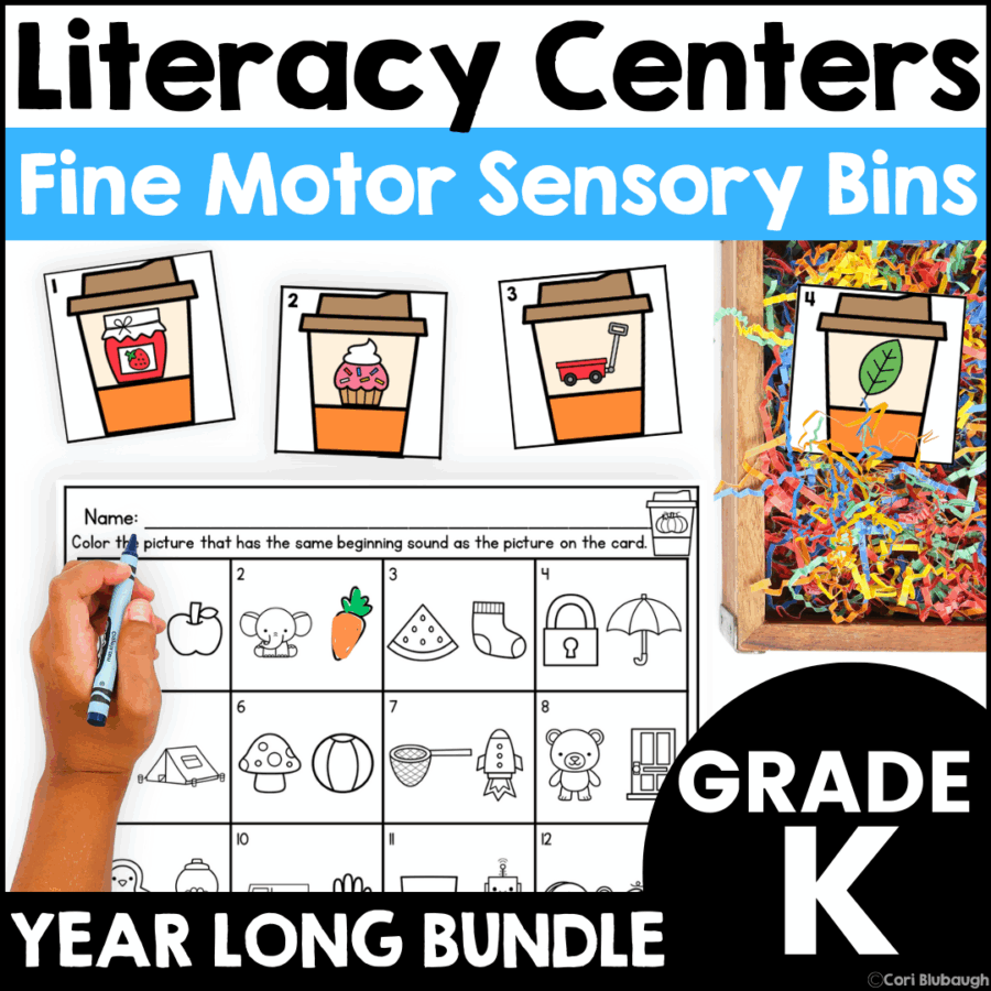 Phonics Fine Motor Sensory Bin Center Bundle for Kindergarten - Mrs. B ...
