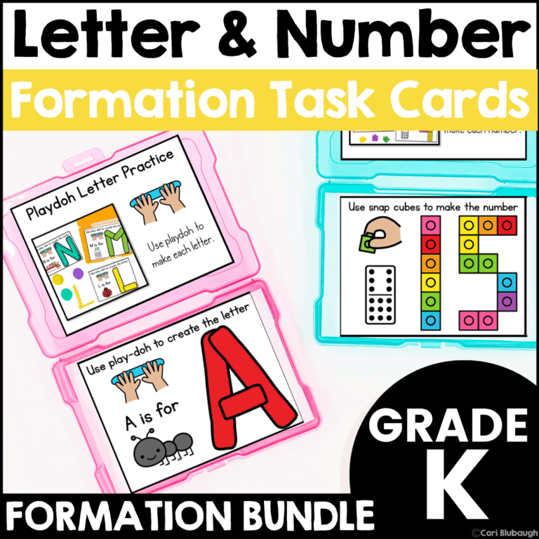 Uppercase and Lowercase Letter and Number Formation Task Cards - Mrs. B ...