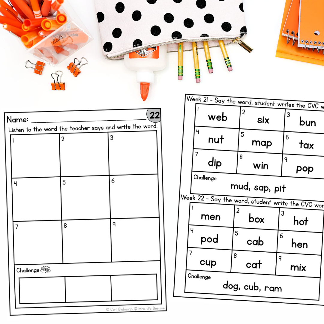 Dictation Spelling Word Practice Worksheets - Mrs. B’s Beehive